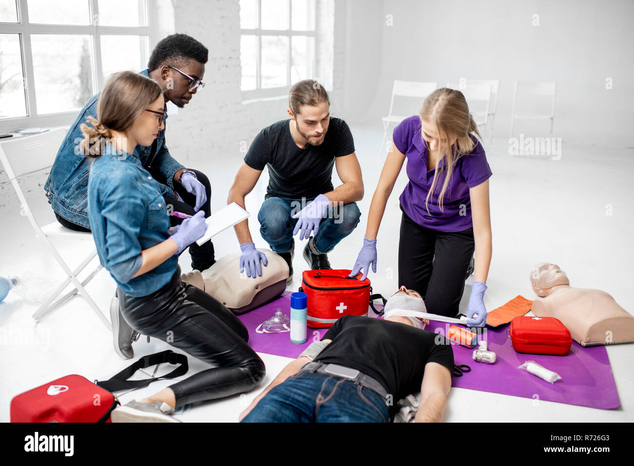 First Aid Training Bandaging