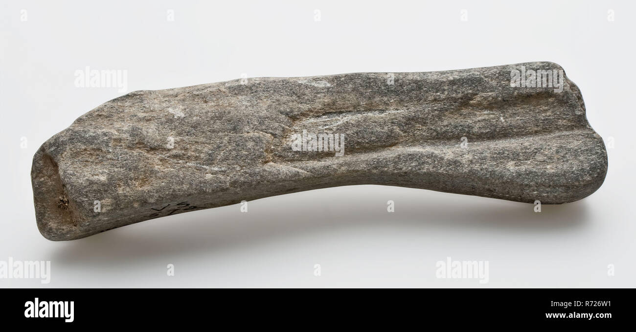 Gray grindstone, natural stone with curved, smooth sides, sharpening ...