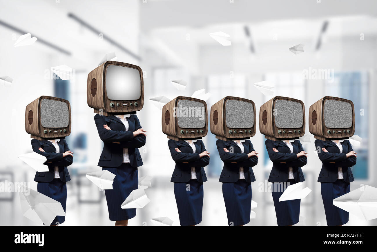 Television addiction of business people Stock Photo - Alamy