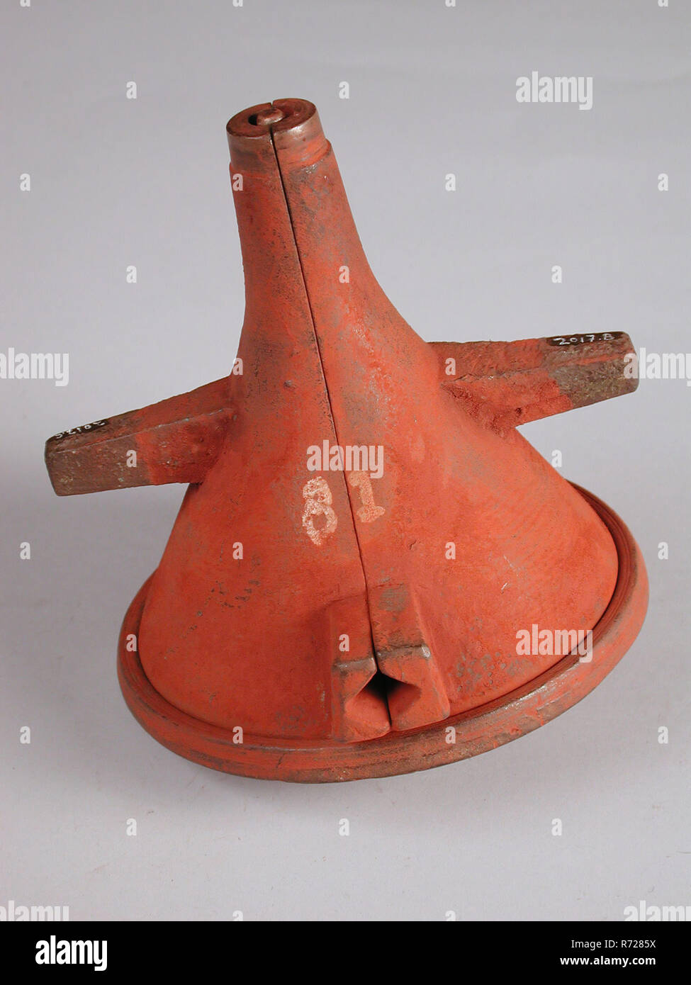 Three parts of four-piece bronze mold for funnel, mold casting tool ...