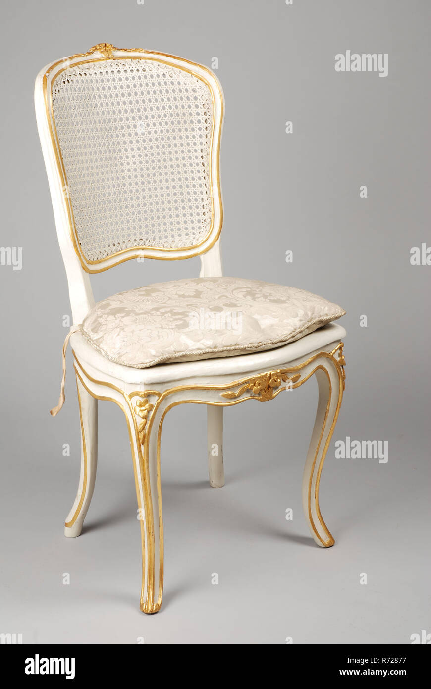 White painted straight rococo chair, chair furniture furniture interior ...