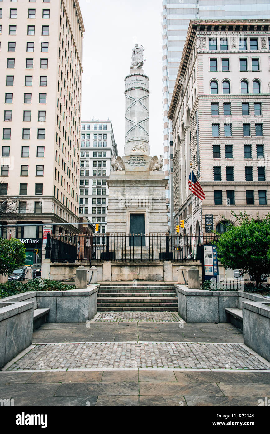 The Battle Monument, in downtown Baltimore, Maryland Stock Photo - Alamy