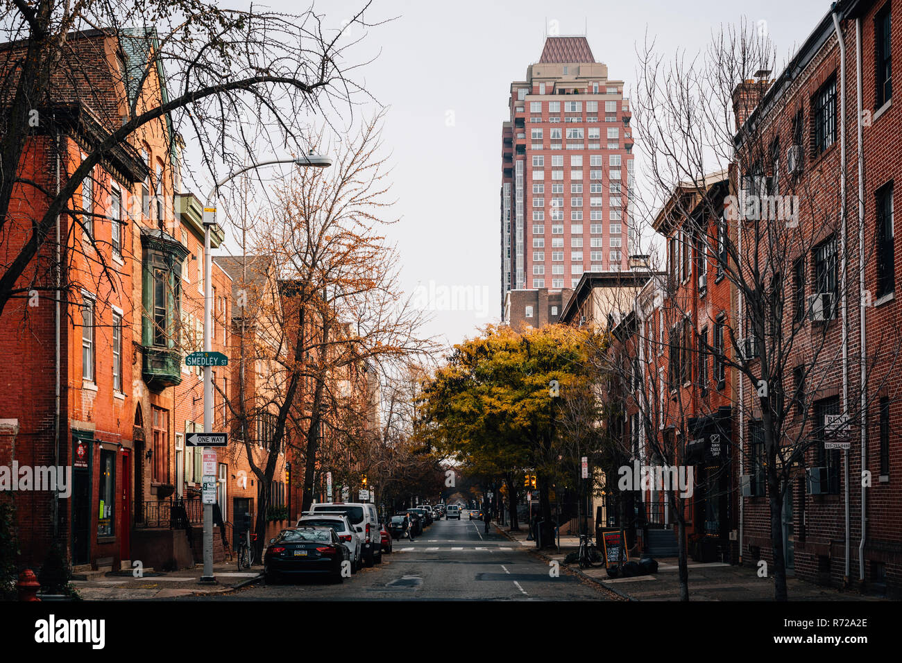 Spruce Street, near Rittenhouse Square in Philadelphia, Pennsylvania ...