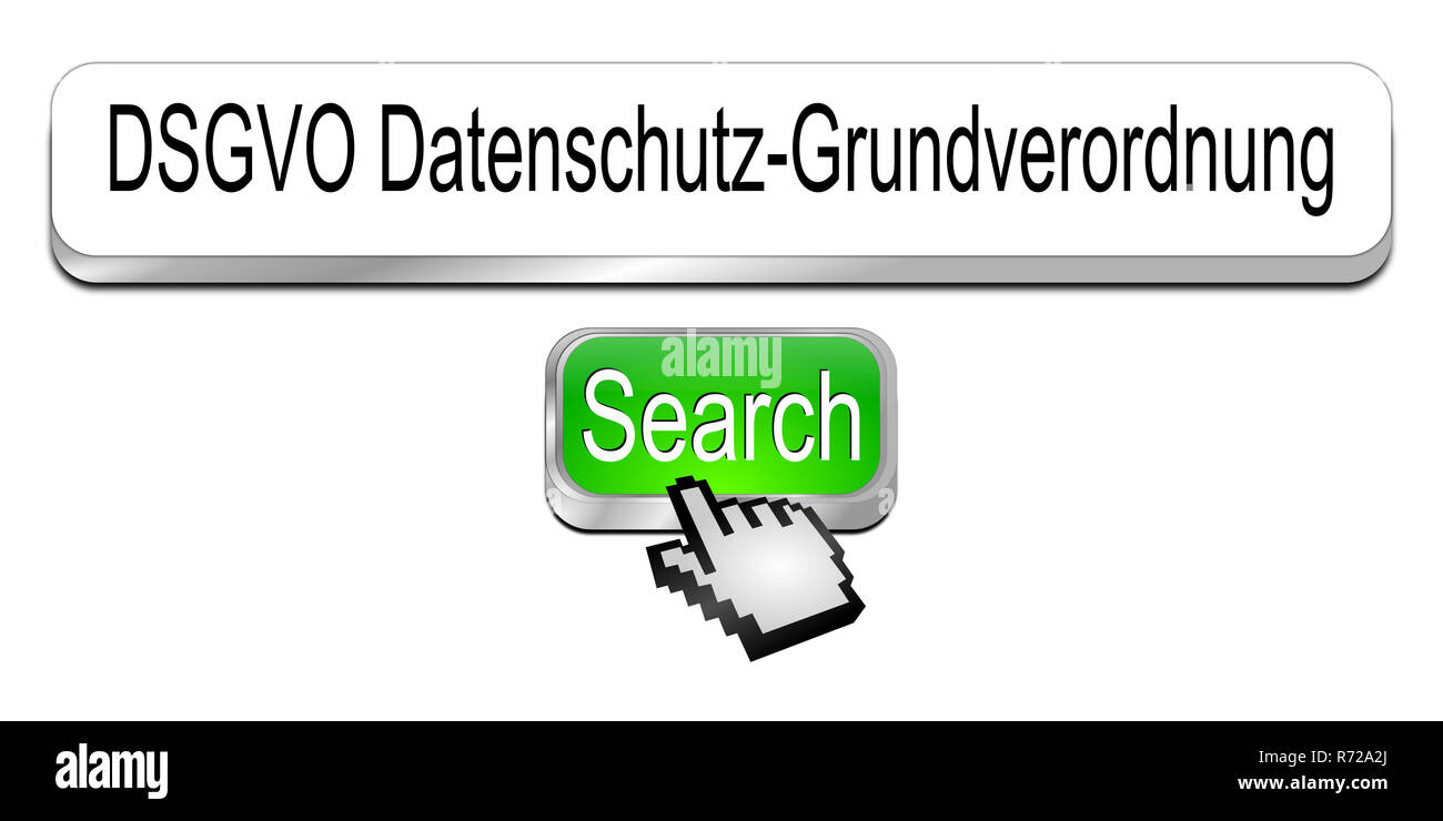 DSGVO General Data Protection Regulation green - in german - 3D ...