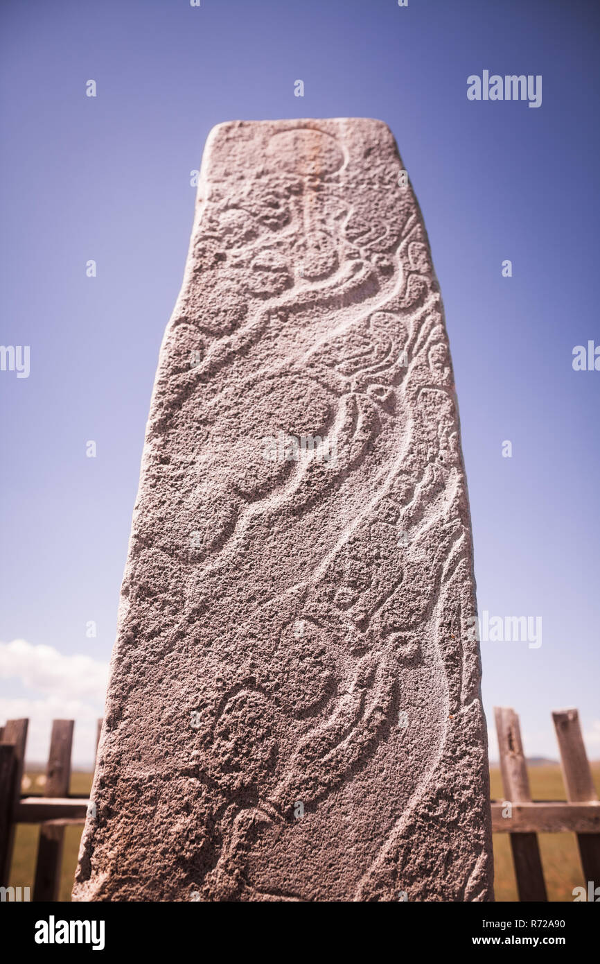 Deer stone in Mongolia Stock Photo - Alamy