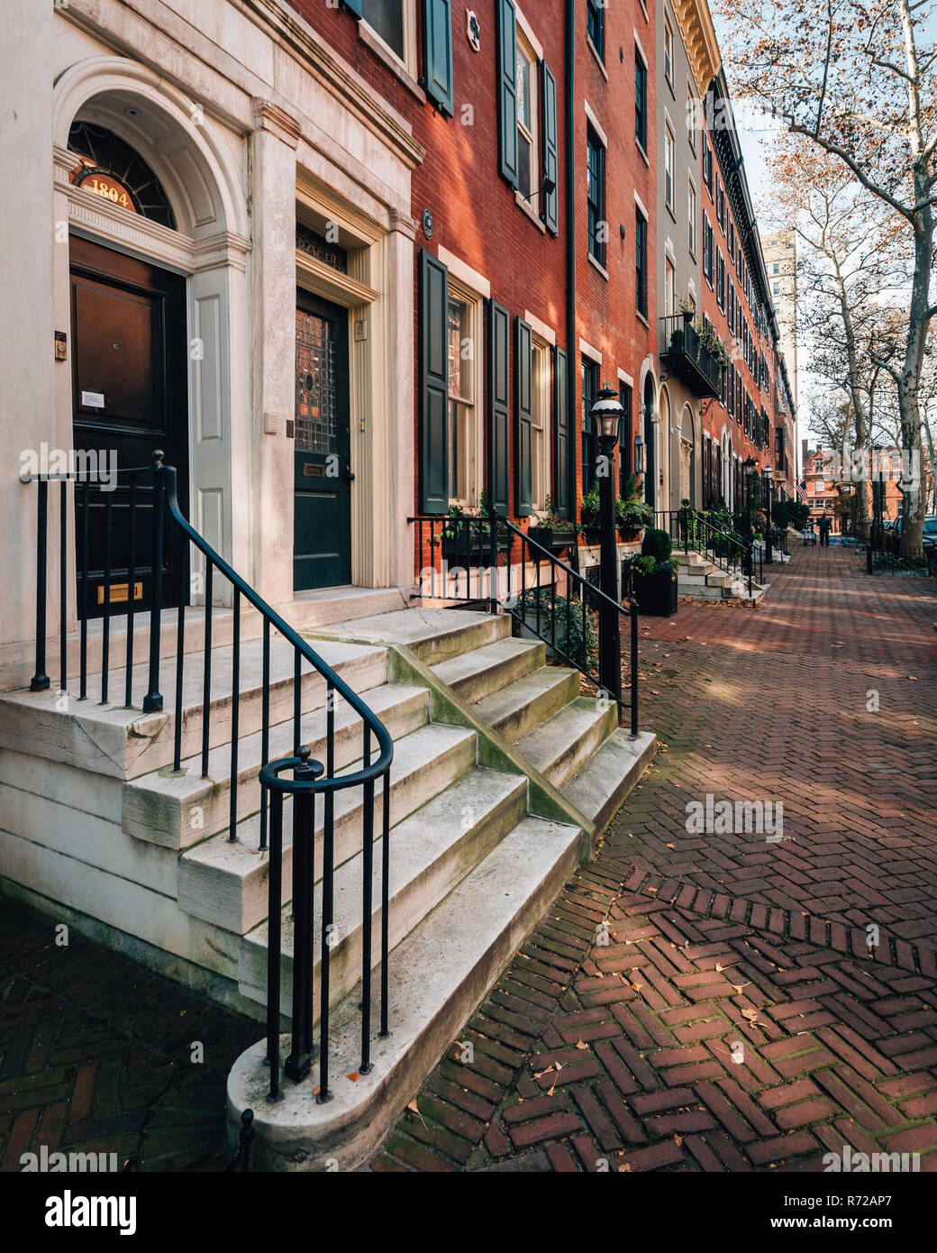 Row houses near Rittenhouse Square, in Philadelphia, Pennsylvania Stock ...
