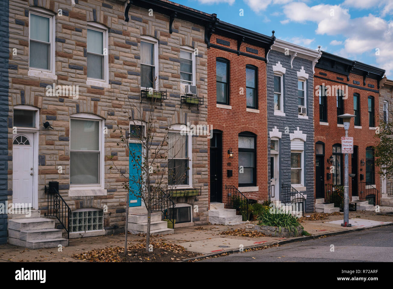 Row houses in Highlandtown, Baltimore, Maryland Stock Photo - Alamy