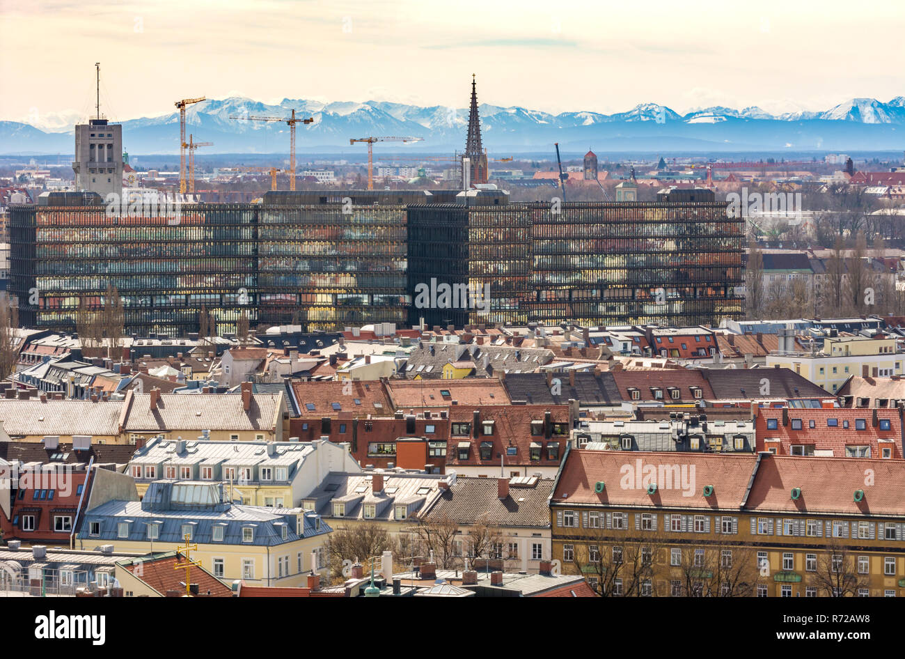 Aerial view over the city of Munich Stock Photo - Alamy