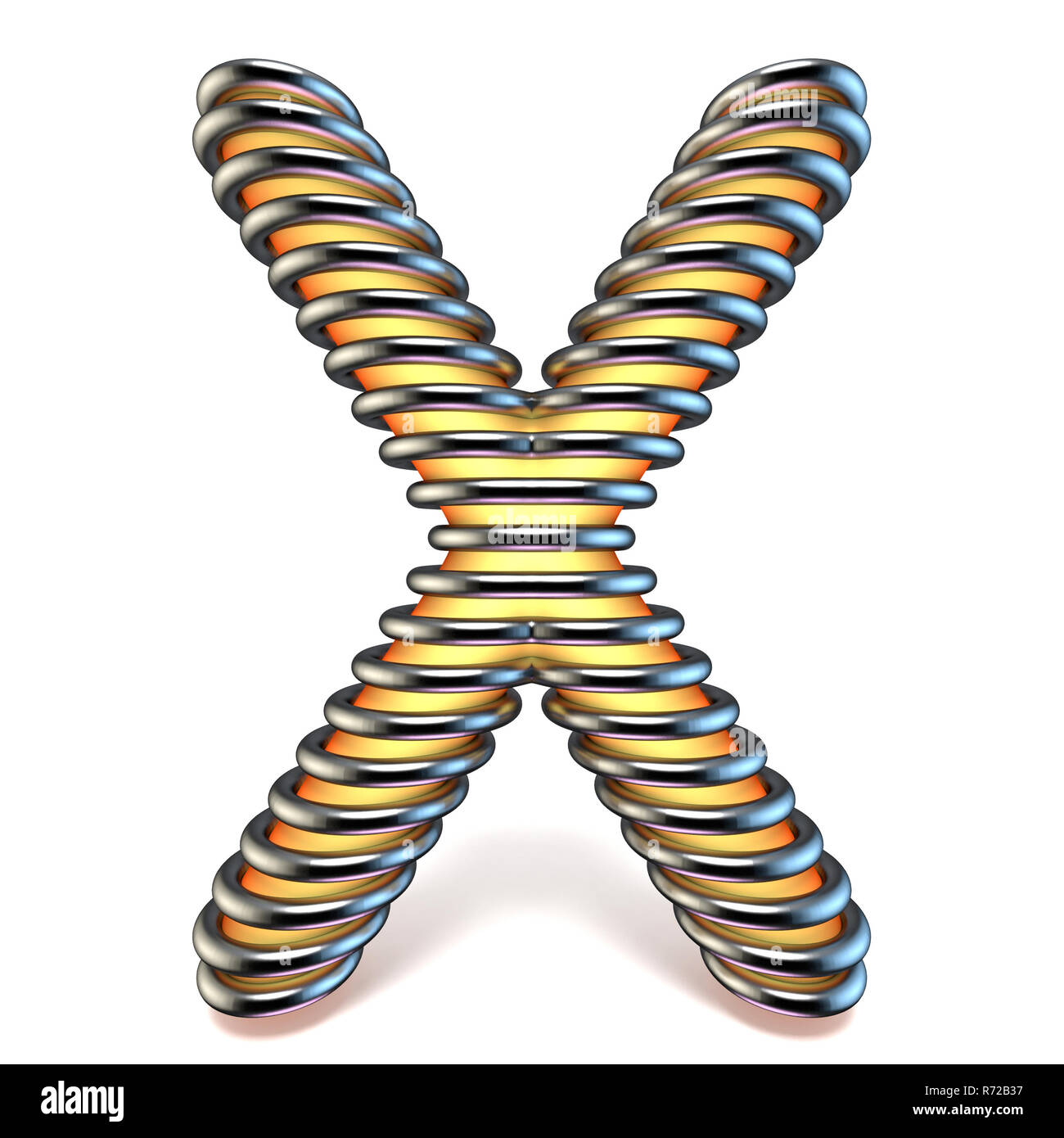 Orange yellow letter X in metal cage 3D Stock Photo - Alamy