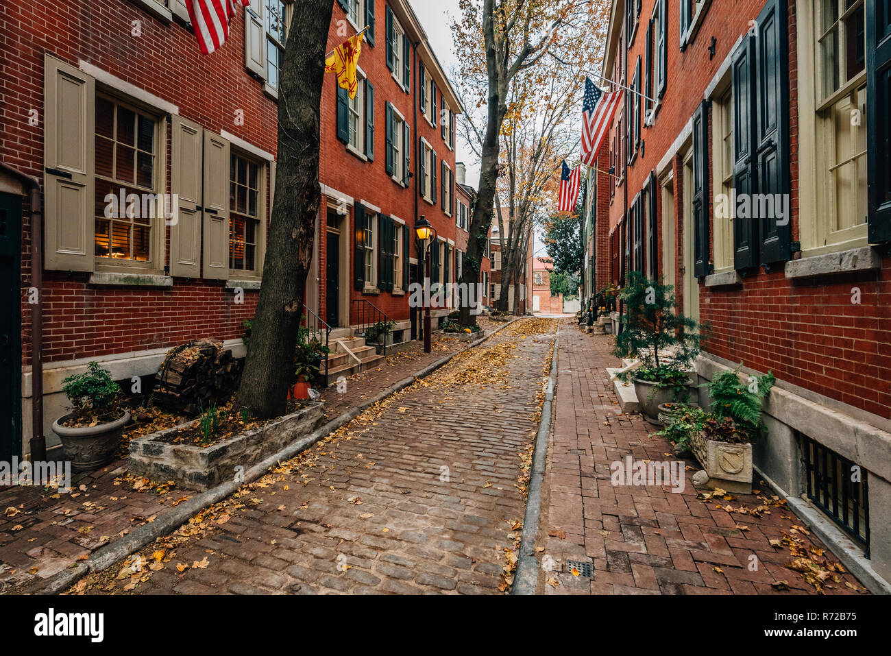 Philip Street in Society Hill, Philadelphia, Pennsylvania Stock Photo ...