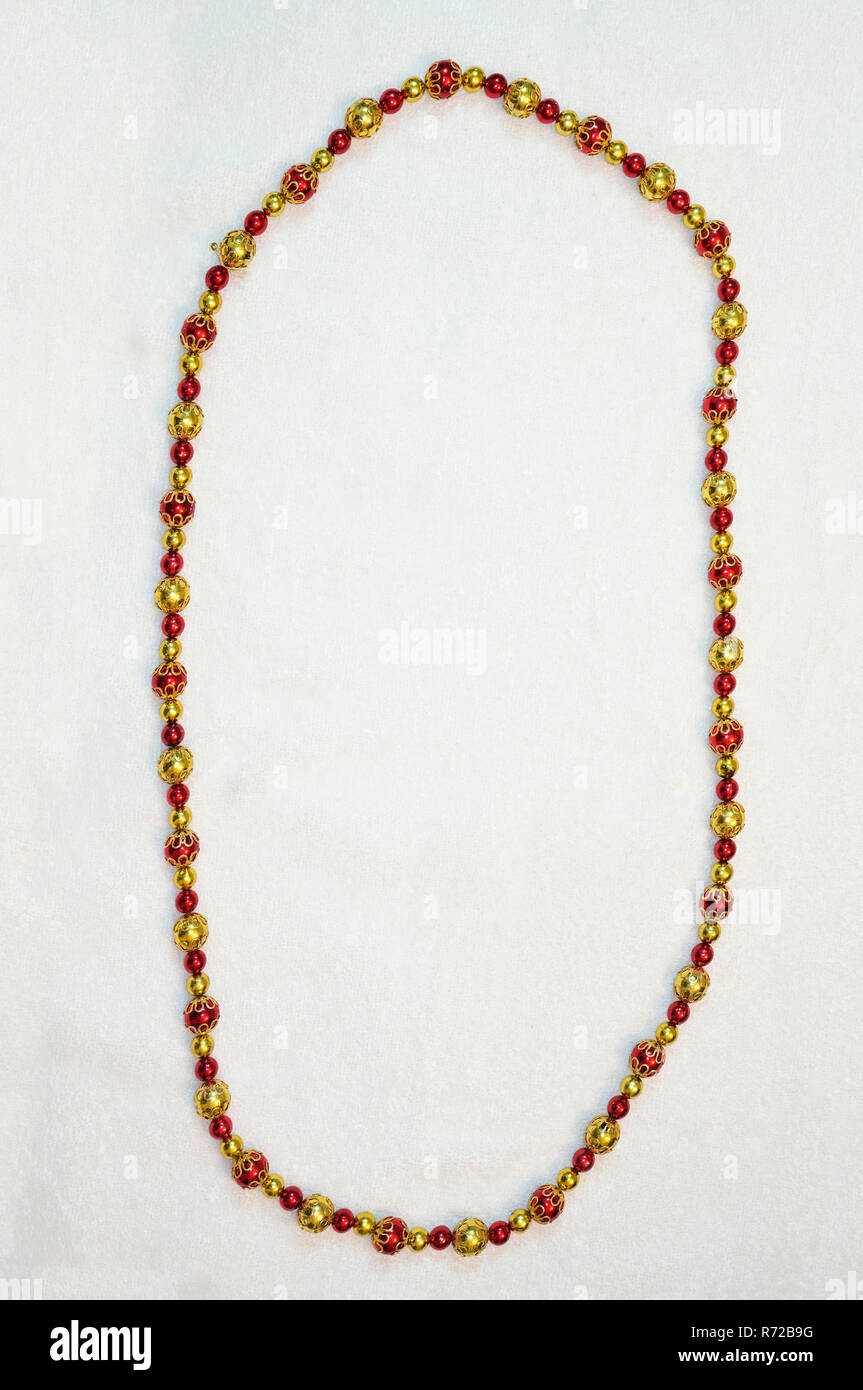 bead golden red color mardi gras fat tuesday carnivale holiday Stock ...