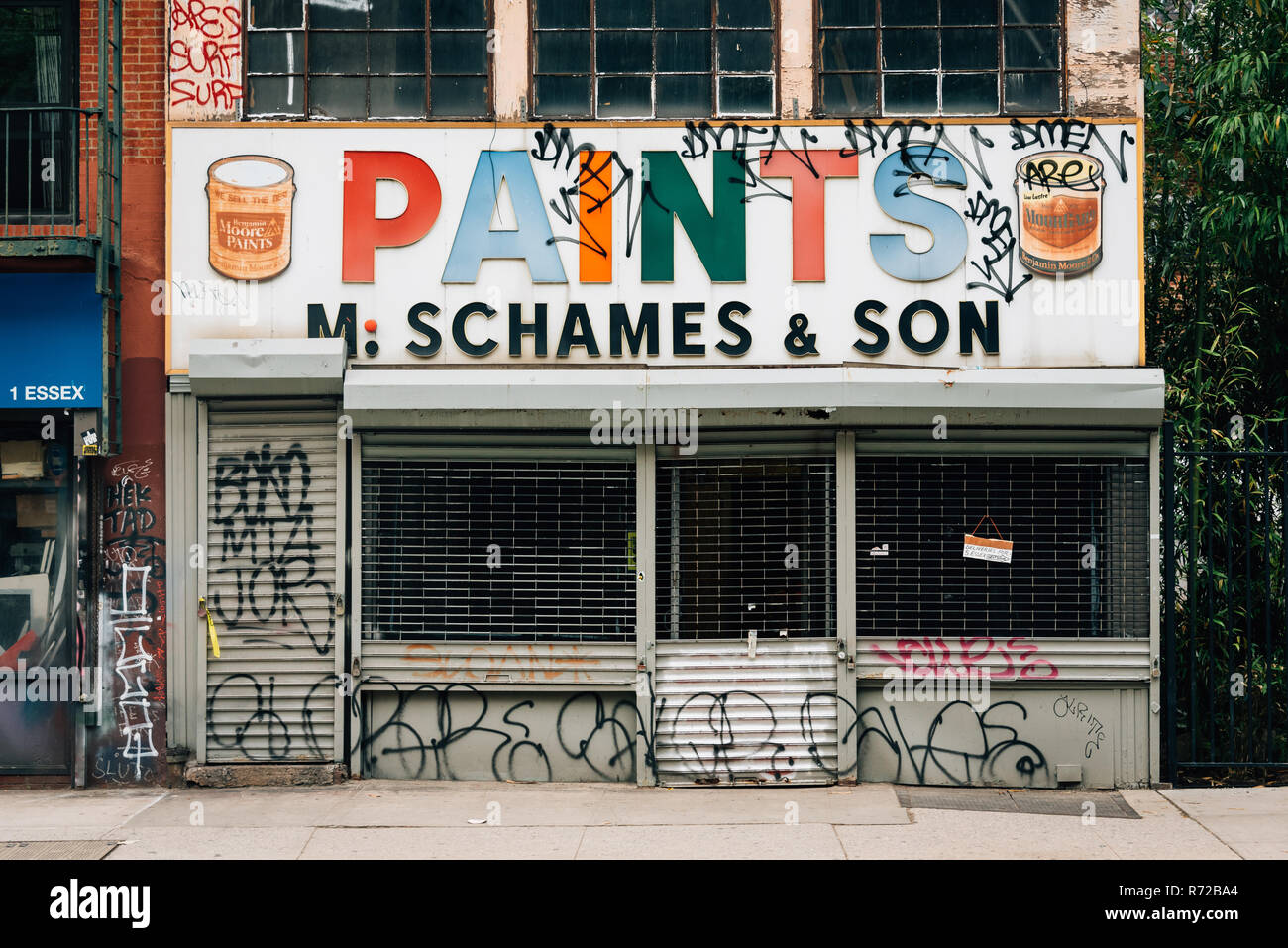 Paints sign in the Lower East Side, Manhattan, New York City Stock ...