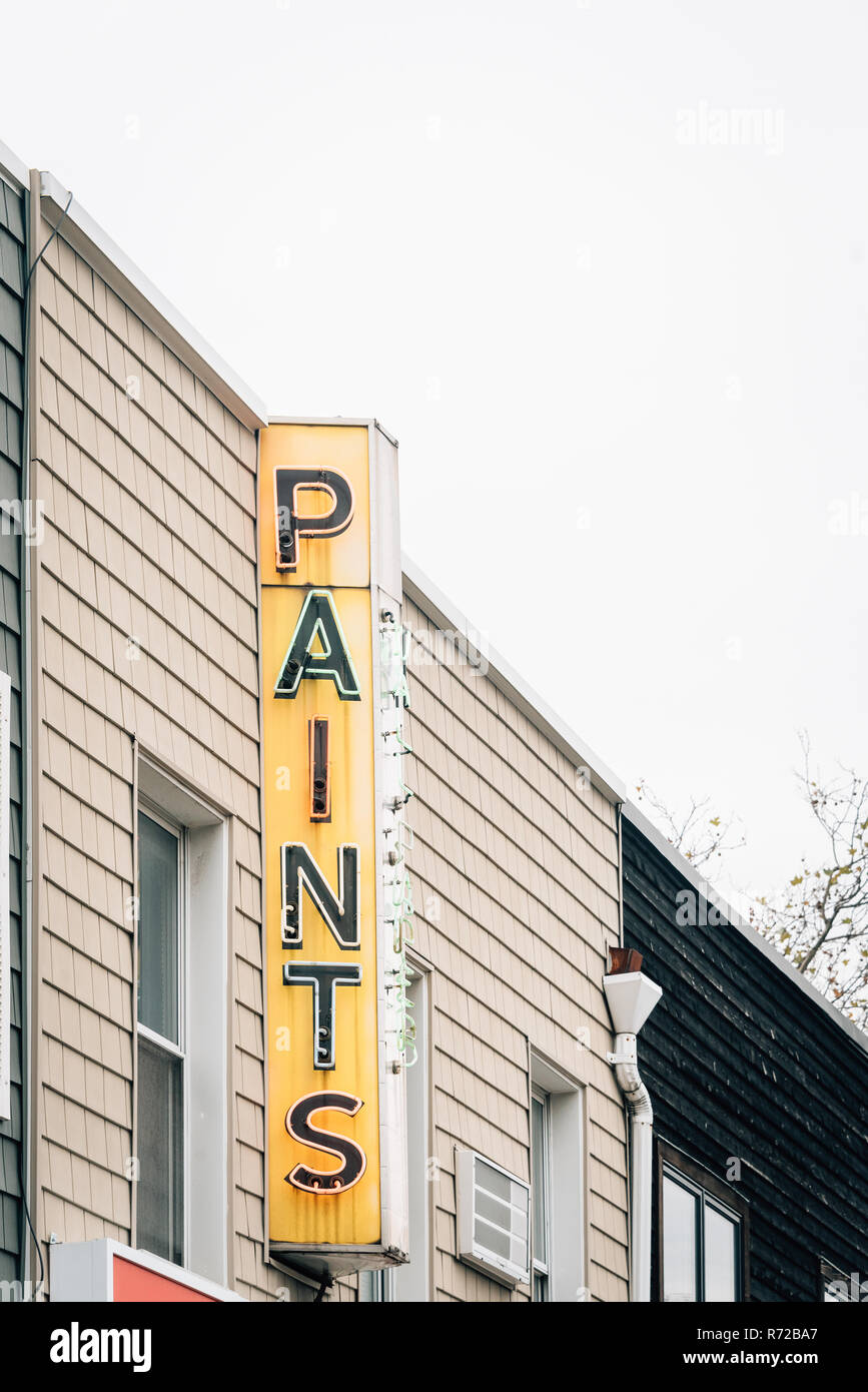 Paints sign in Williamsburg, Brooklyn, New York City Stock Photo - Alamy