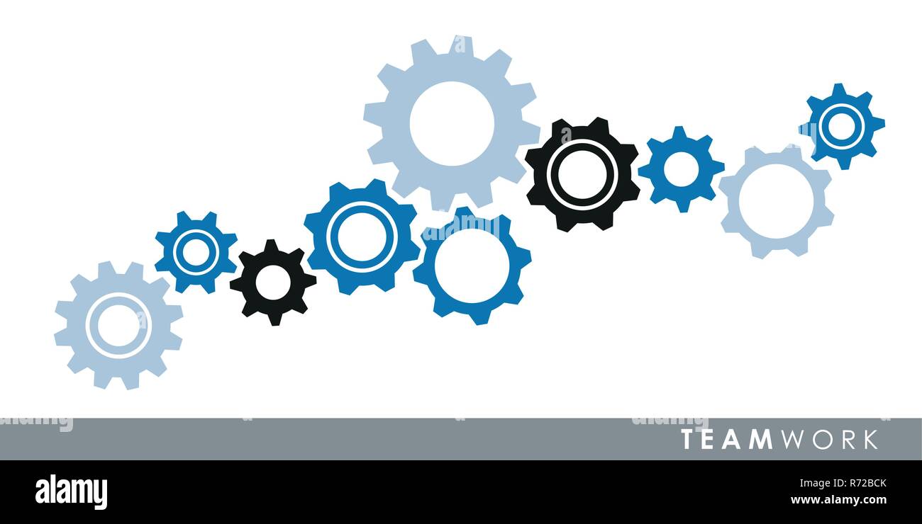 teamwork concept with gears cogs vector illustration EPS10 Stock Vector ...