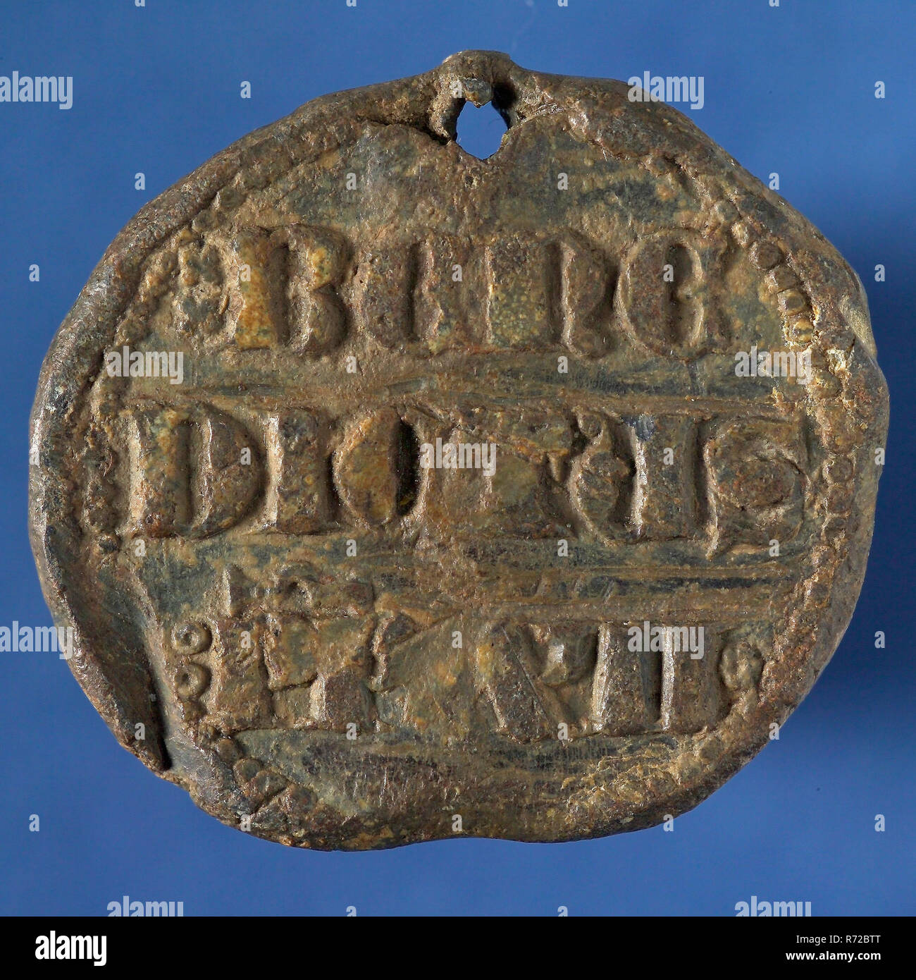 Bulla (lead papal seal), inscription Benedict PP XII, seal information ...