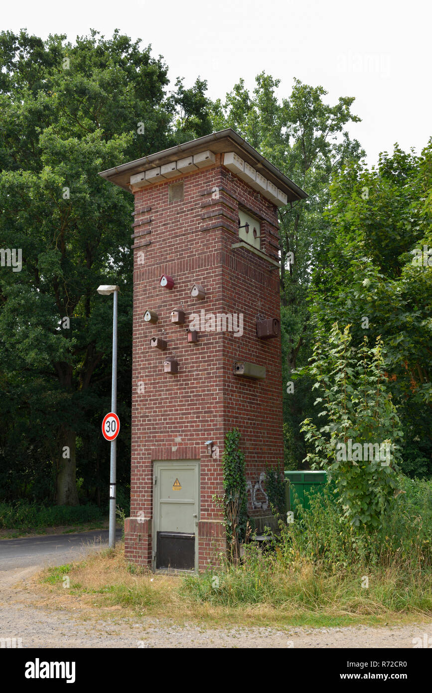 Old transformer station recontructed to a wildlife station, nesting ...