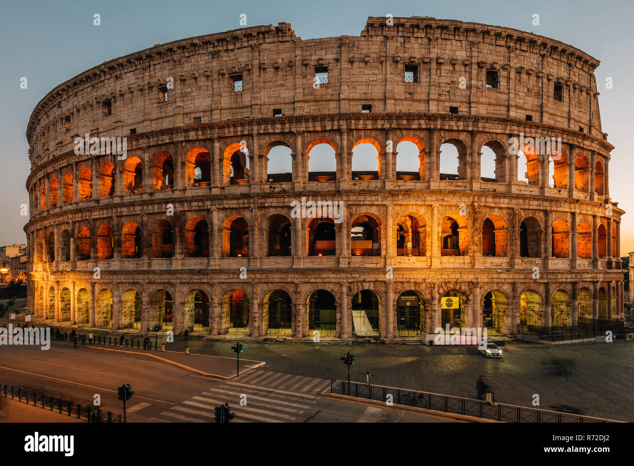 The Colosseum at sunset in Rome, Italy Stock Photo - Alamy