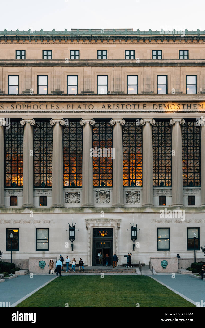 Butler Library, at Columbia University, in Morningside Heights ...