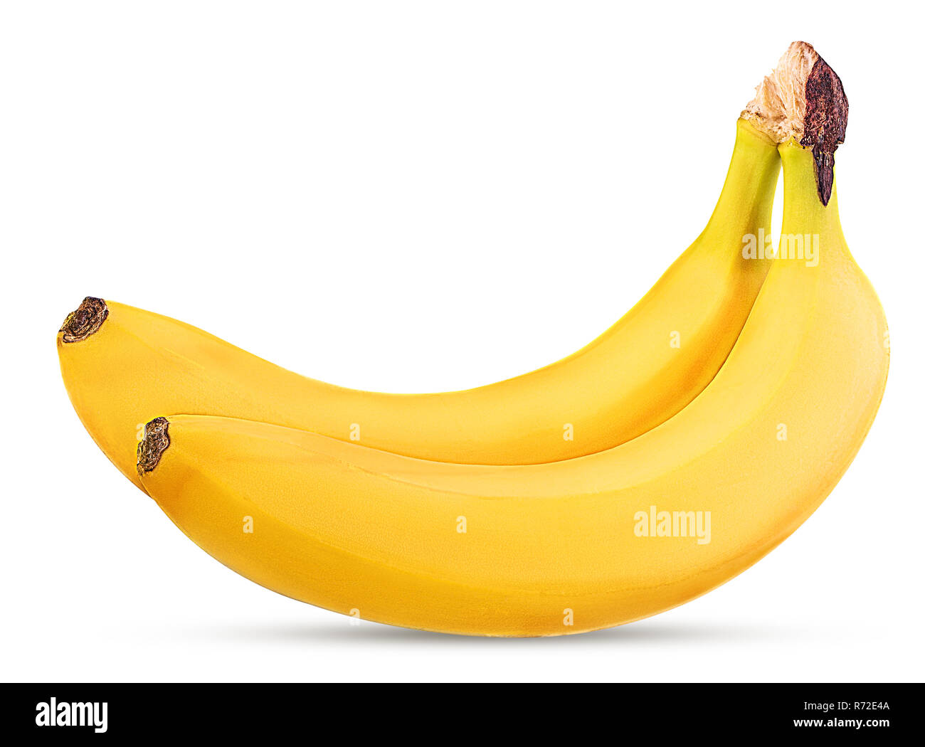 Two yellow bananas isolated on white background Clipping Path Stock ...