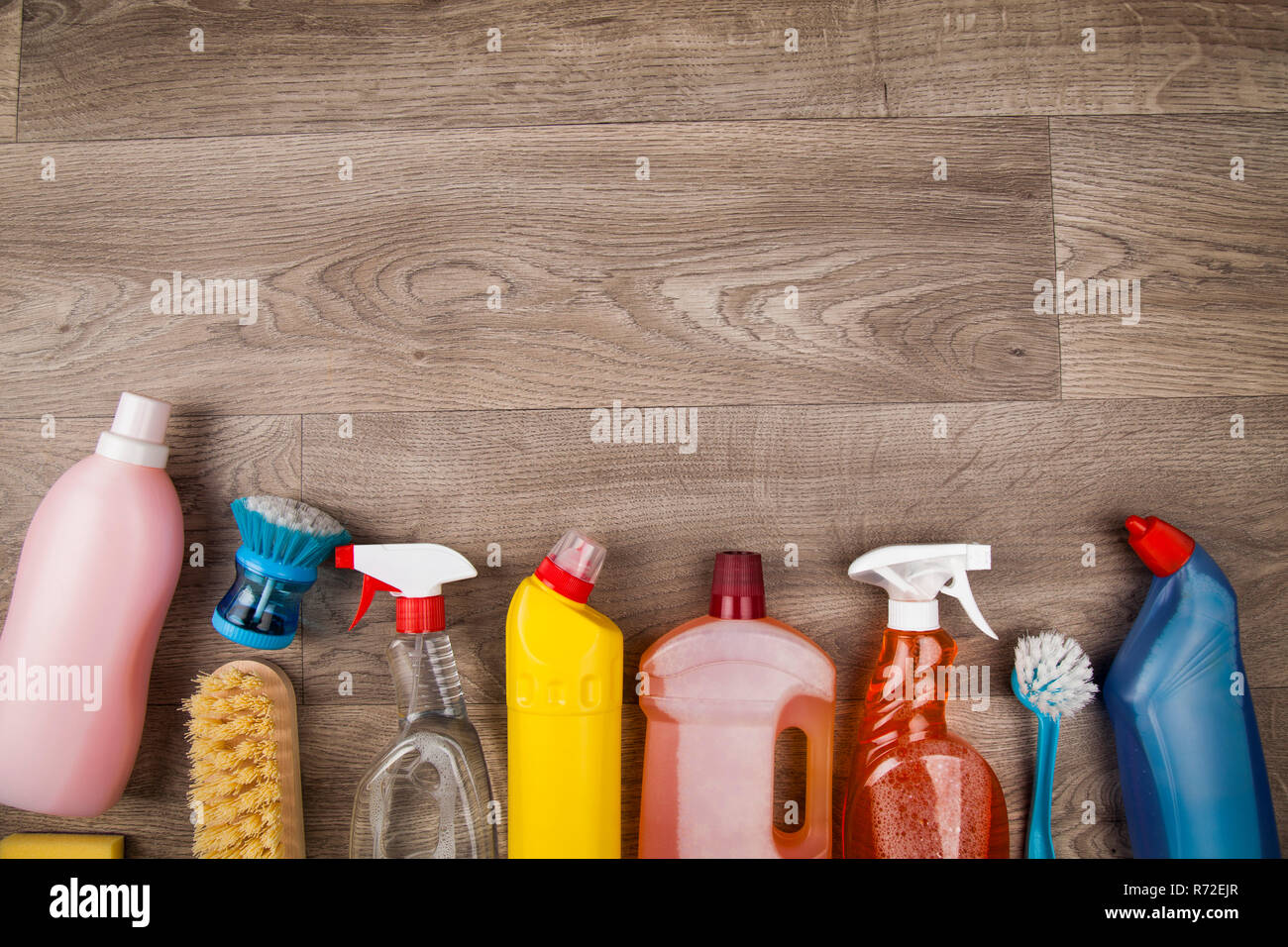 Assorted cleaning products Stock Photo - Alamy