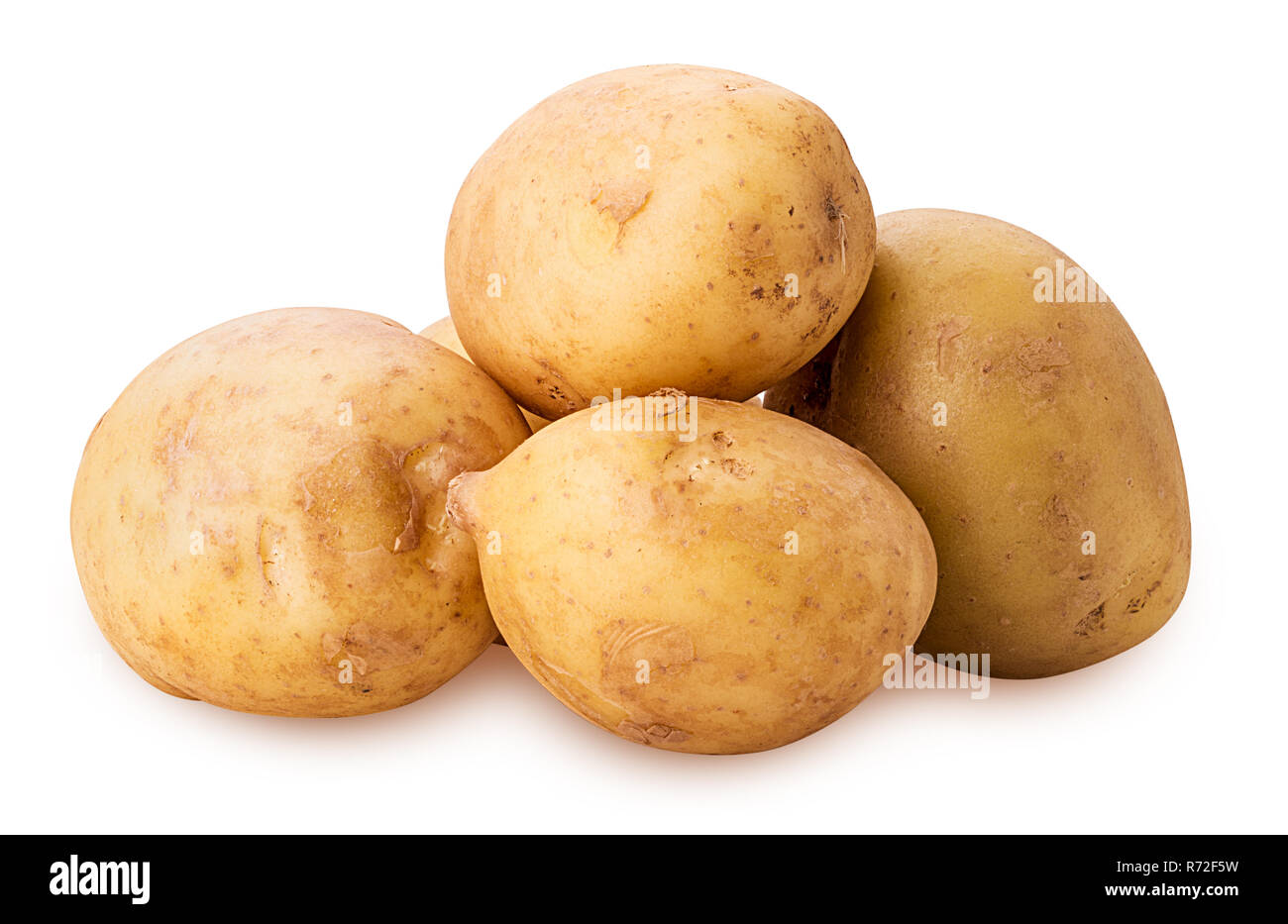 Heap of young potatoes isolated on white background. Clipping Path ...