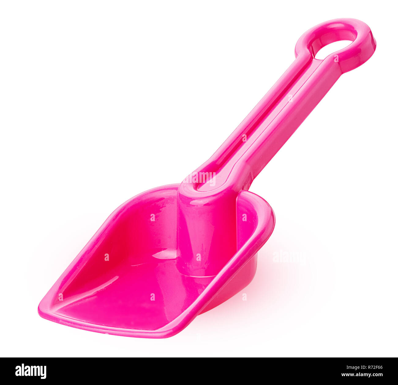 Baby pink plastic spatula isolated on white background. Clipping Path ...