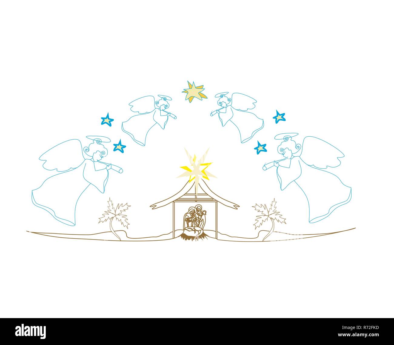 Nativity scene hand drawn Cut Out Stock Images & Pictures - Alamy