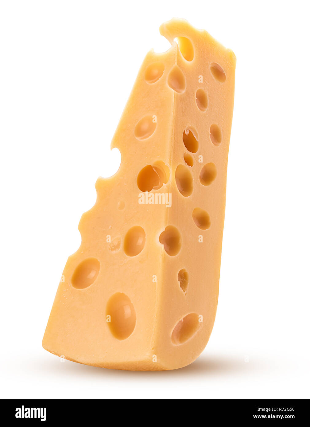 Piece of cheese isolated on white background. Clipping Path. Full depth ...