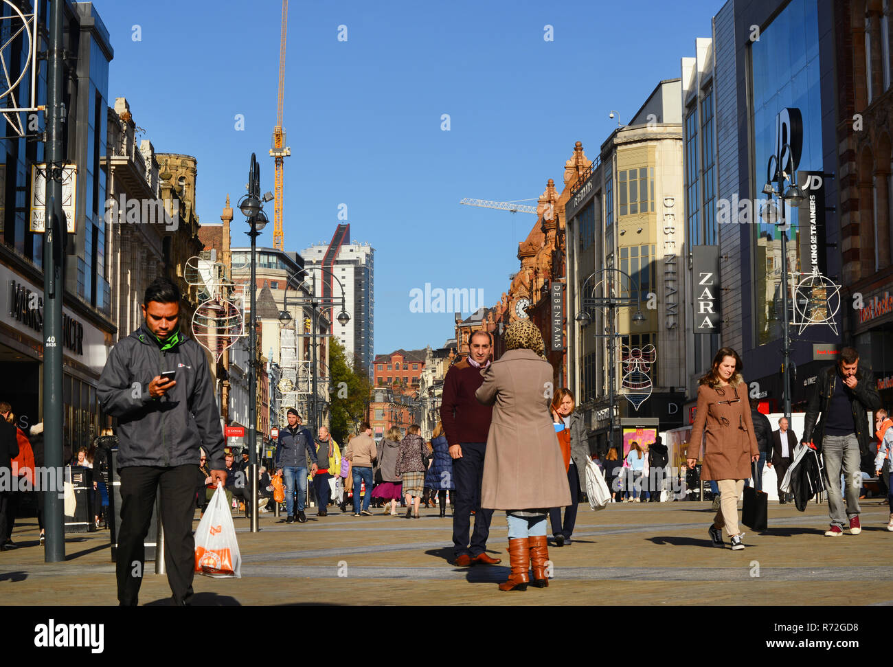 people shopping in Briggate leeds yorkshire united kingdom Stock Photo ...
