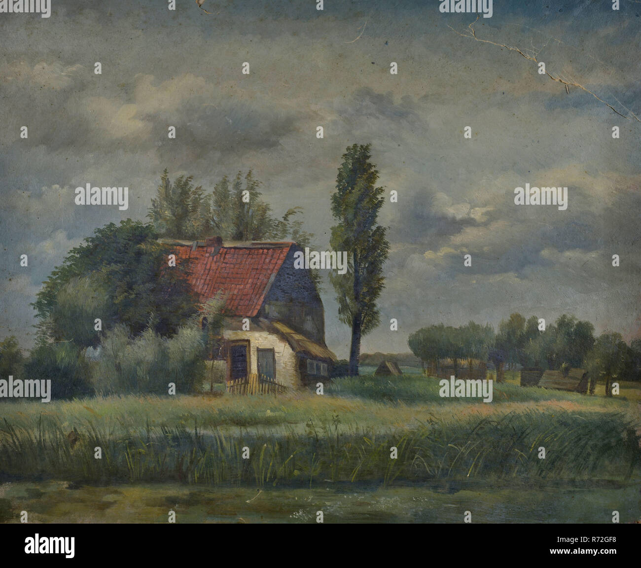 Jan Bikkers, Remains of Zijdewinde monastery, farm between trees in ...