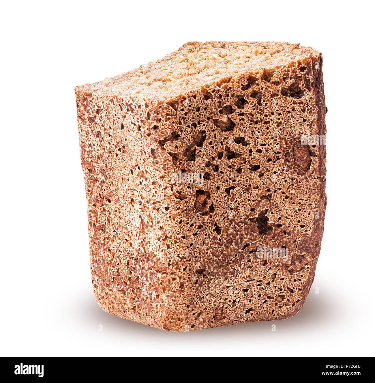 Healthy bread from sprouted grain cut in half isolated on white ...