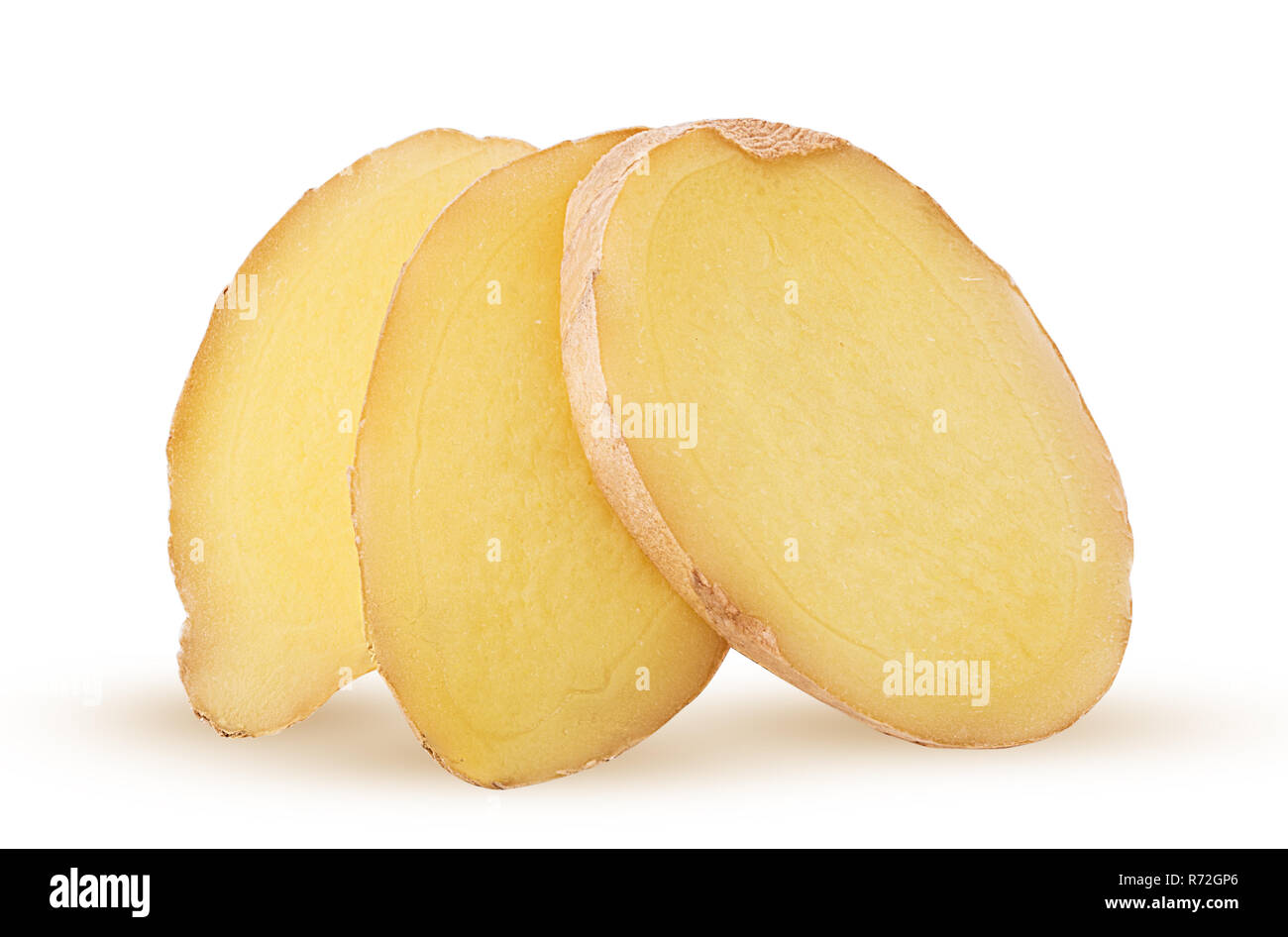 Fresh ginger slice isolated on white background. Clipping Path. Full ...