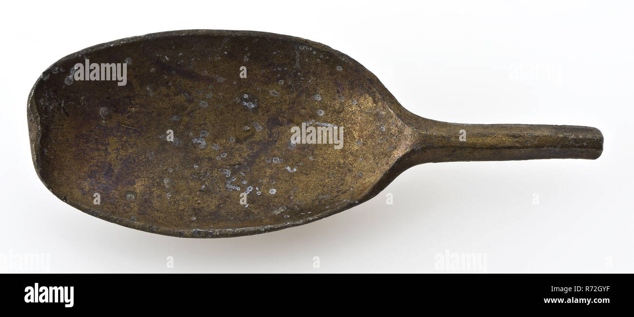 Spoon with elongated, oval bowl and hexagonal handle, spoon cutlery ...