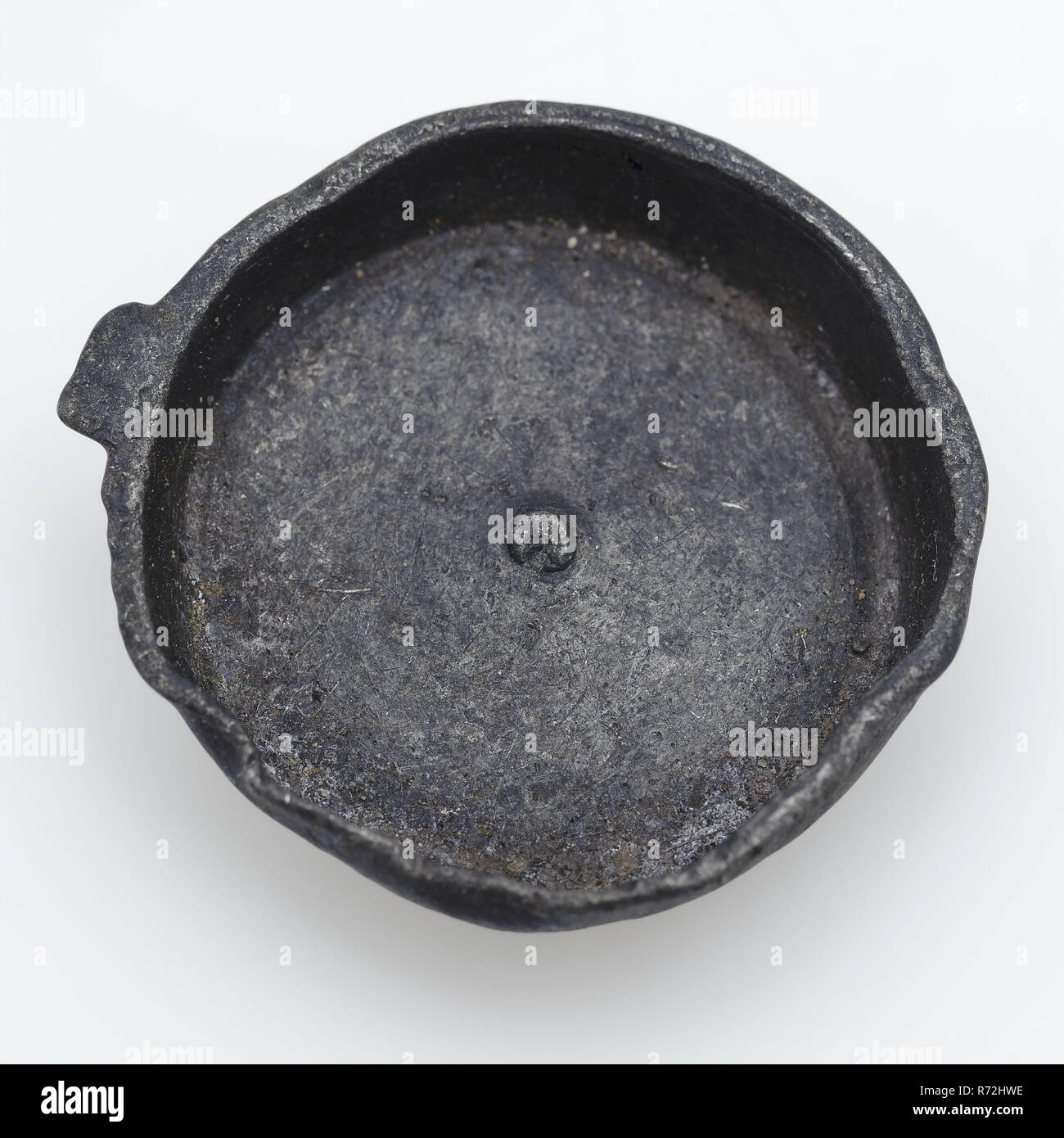 Toys, tin frying pan, short rim and stem, pan holder miniature toy ...