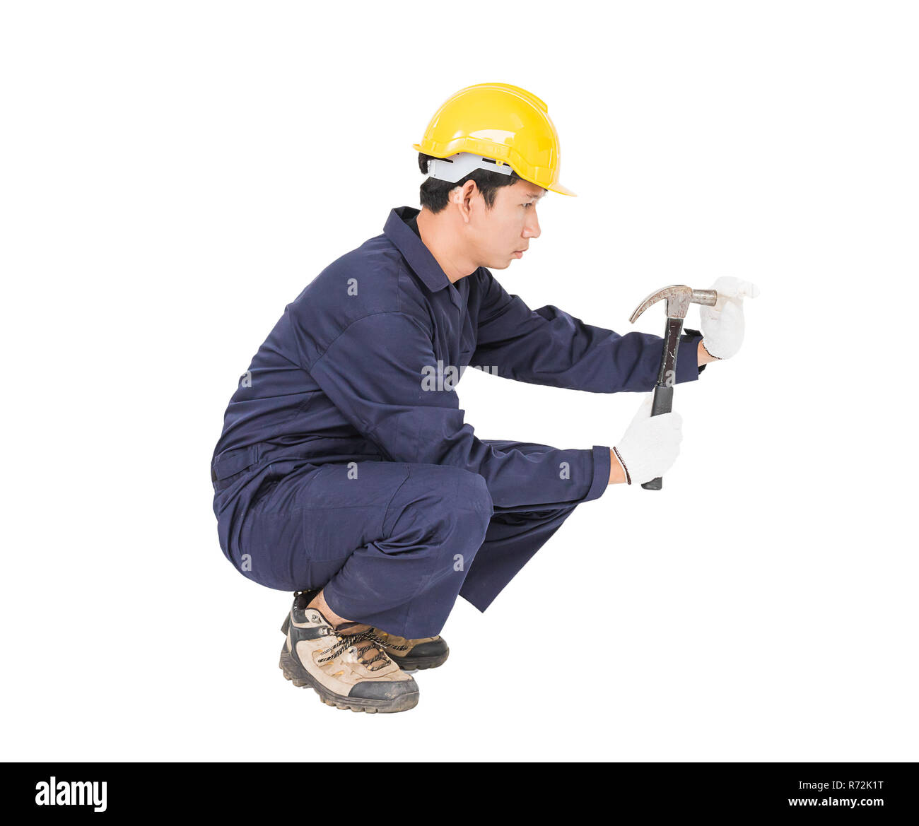 Professional handyman in uniform hard Cut Out Stock Images & Pictures ...