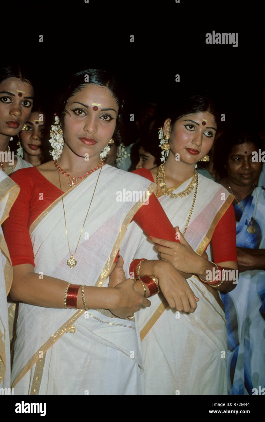 women celebrating onam festival, kerala, india Stock Photo - Alamy