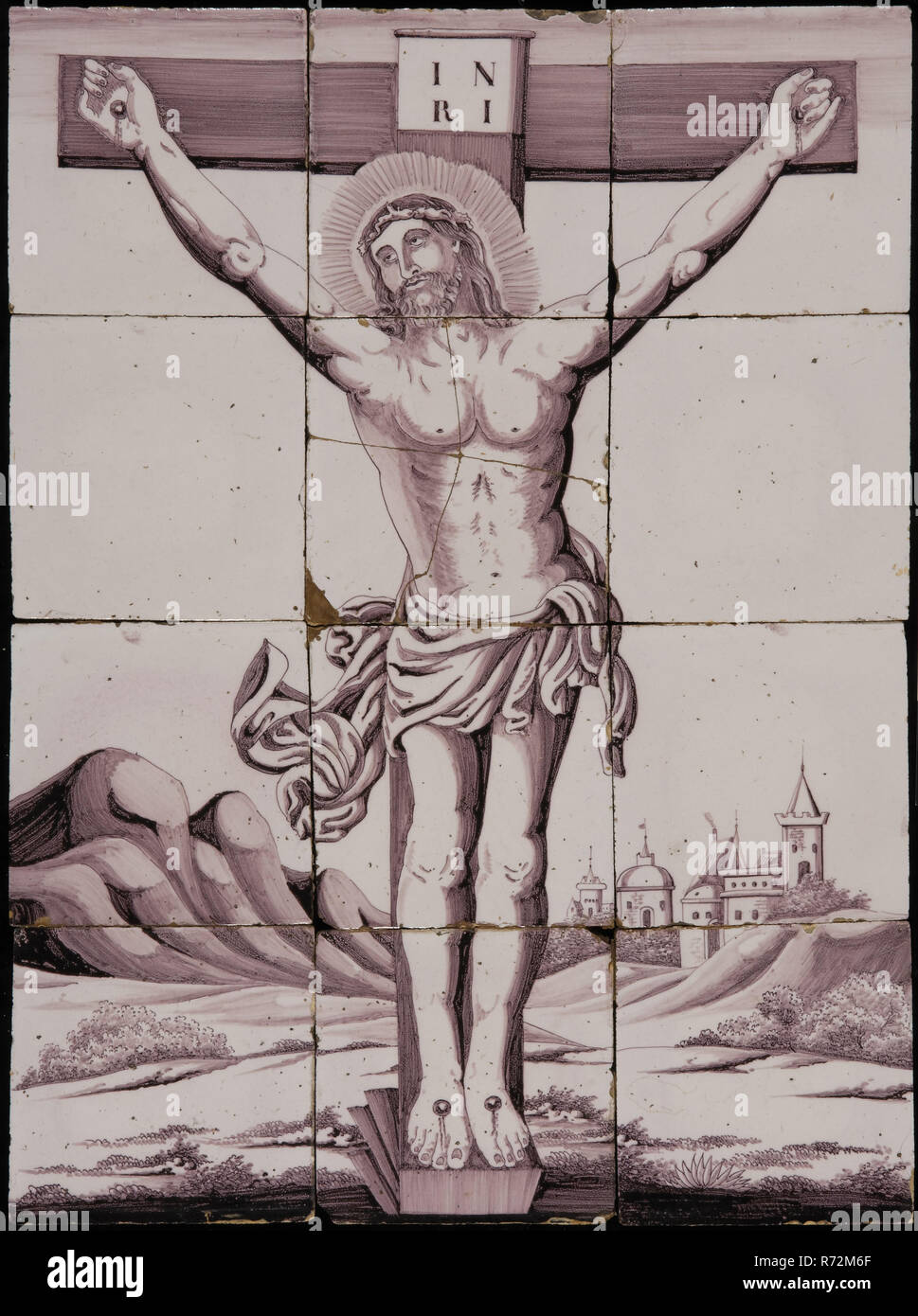 Purple tile picture of twelve separate tiles, crucifixion of Jesus ...