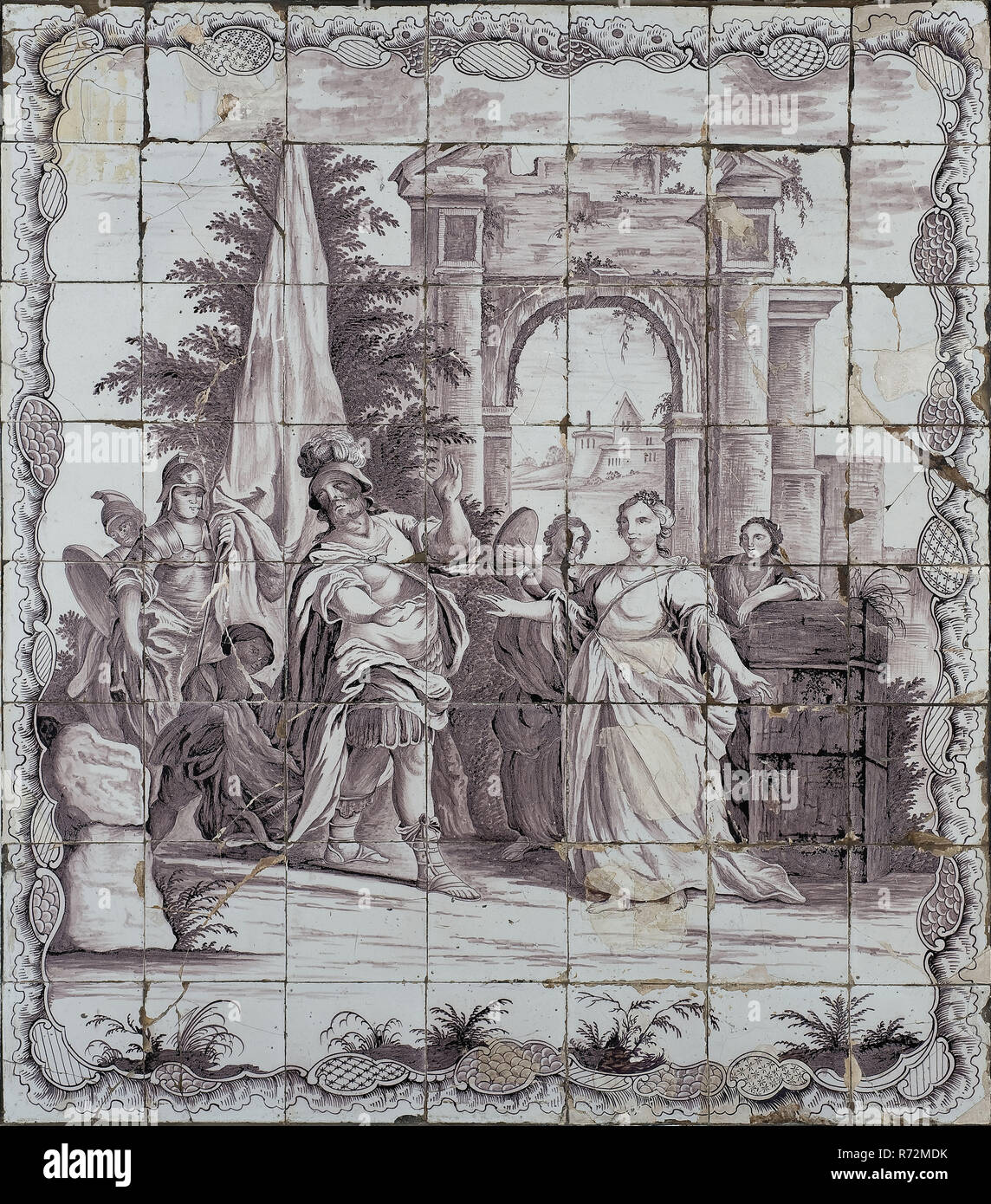 Verwijk, Purple tile tableau, Jefta and his daughter, tile picture ...