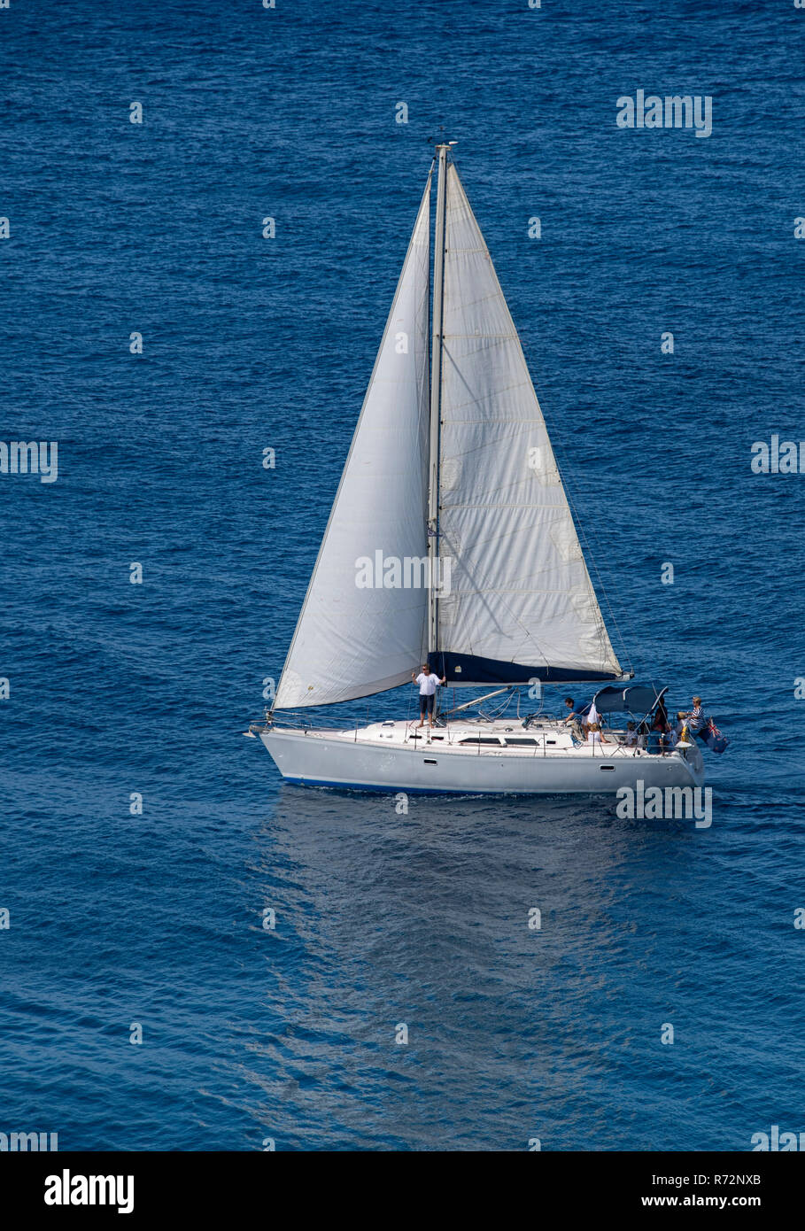 Yacht sailing Caribbean Sea Barbados Stock Photo - Alamy