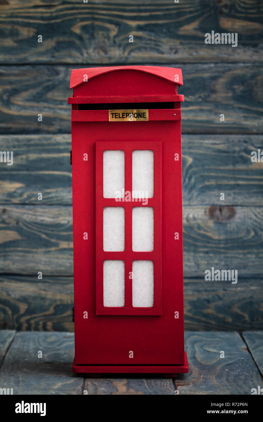 Decorative Box as Classic British Red Phone Booth Stock Photo - Alamy