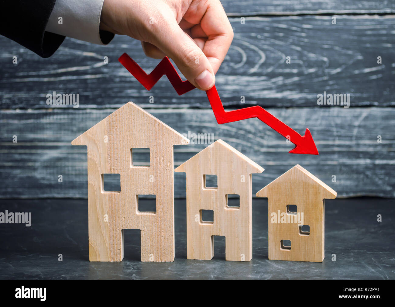 a decline in property prices. population decline. falling interest on ...