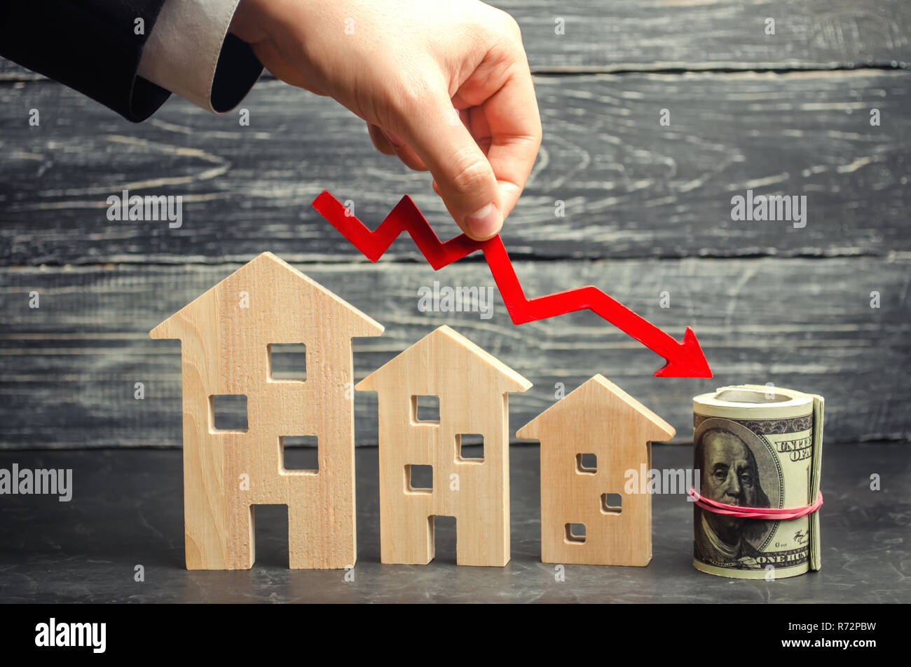a decline in property prices. population decline. falling interest on ...