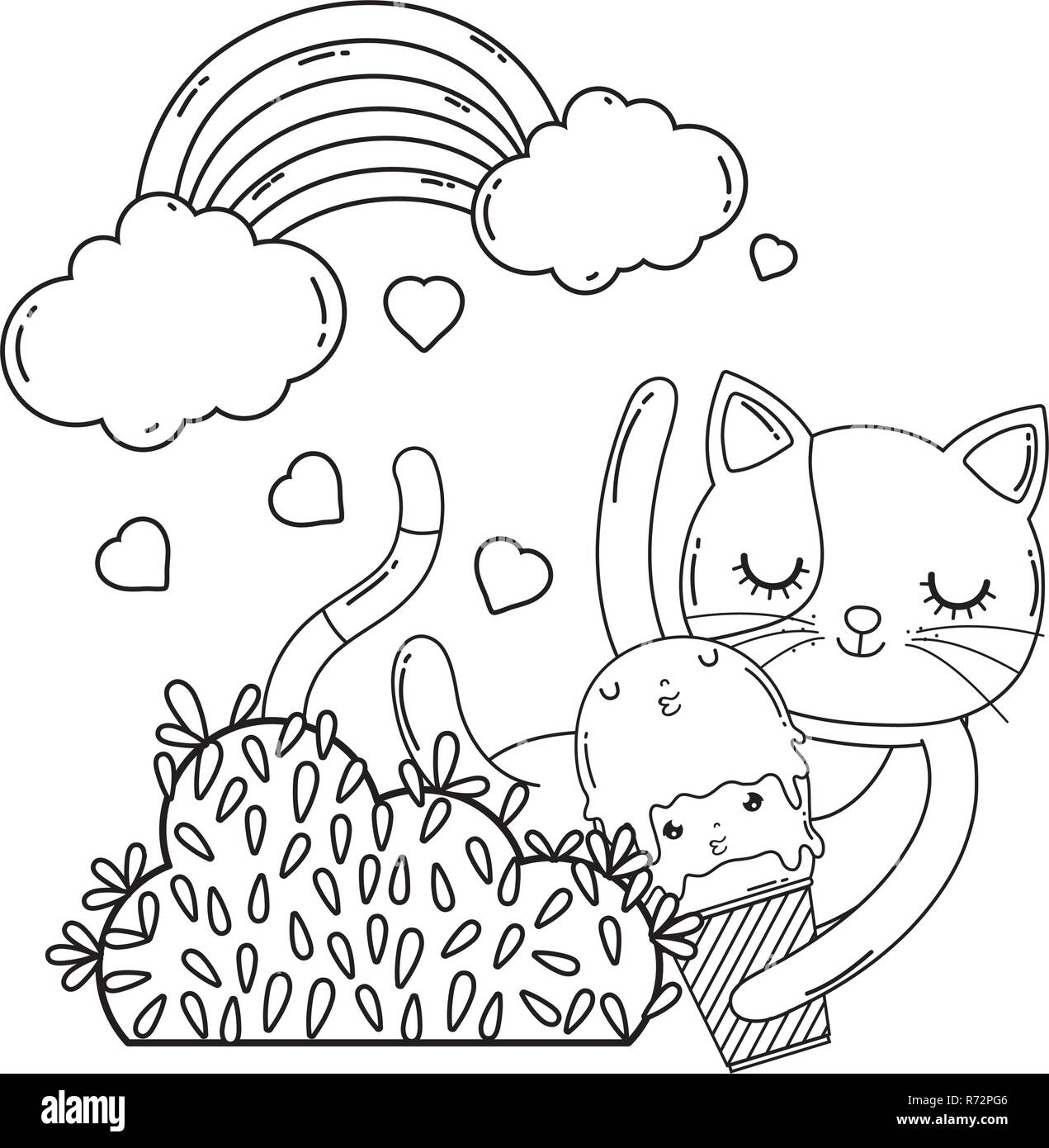 Child animal ice cream Stock Vector Images - Alamy