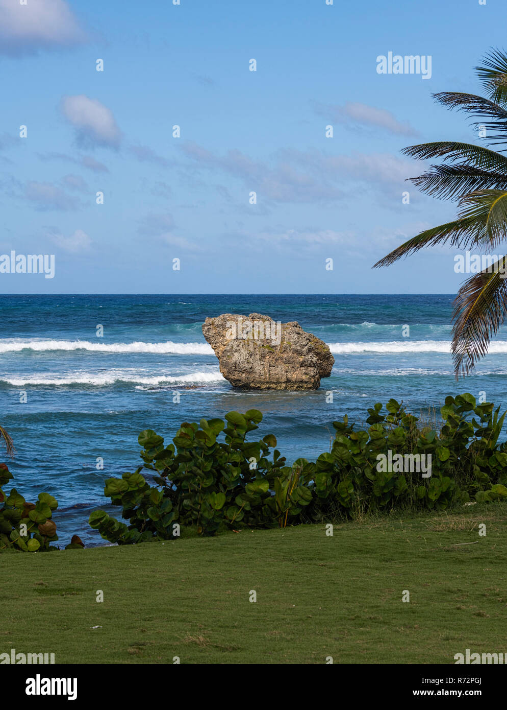 Bathsheba Beach & Atlantic Ocean Barbados showing mushroom shaped rock ...