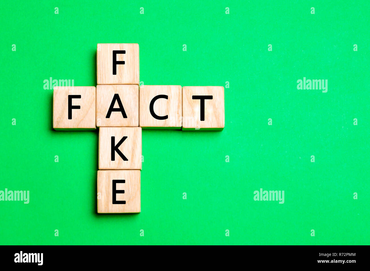 Fact or Fake concept, in conception of news and information, yellow ...