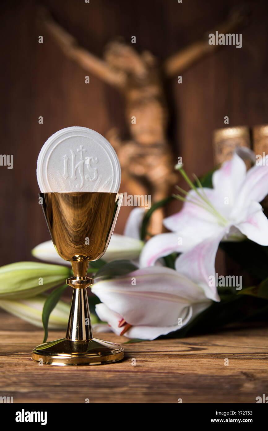 Sacrament of communion, Eucharist symbol Stock Photo - Alamy