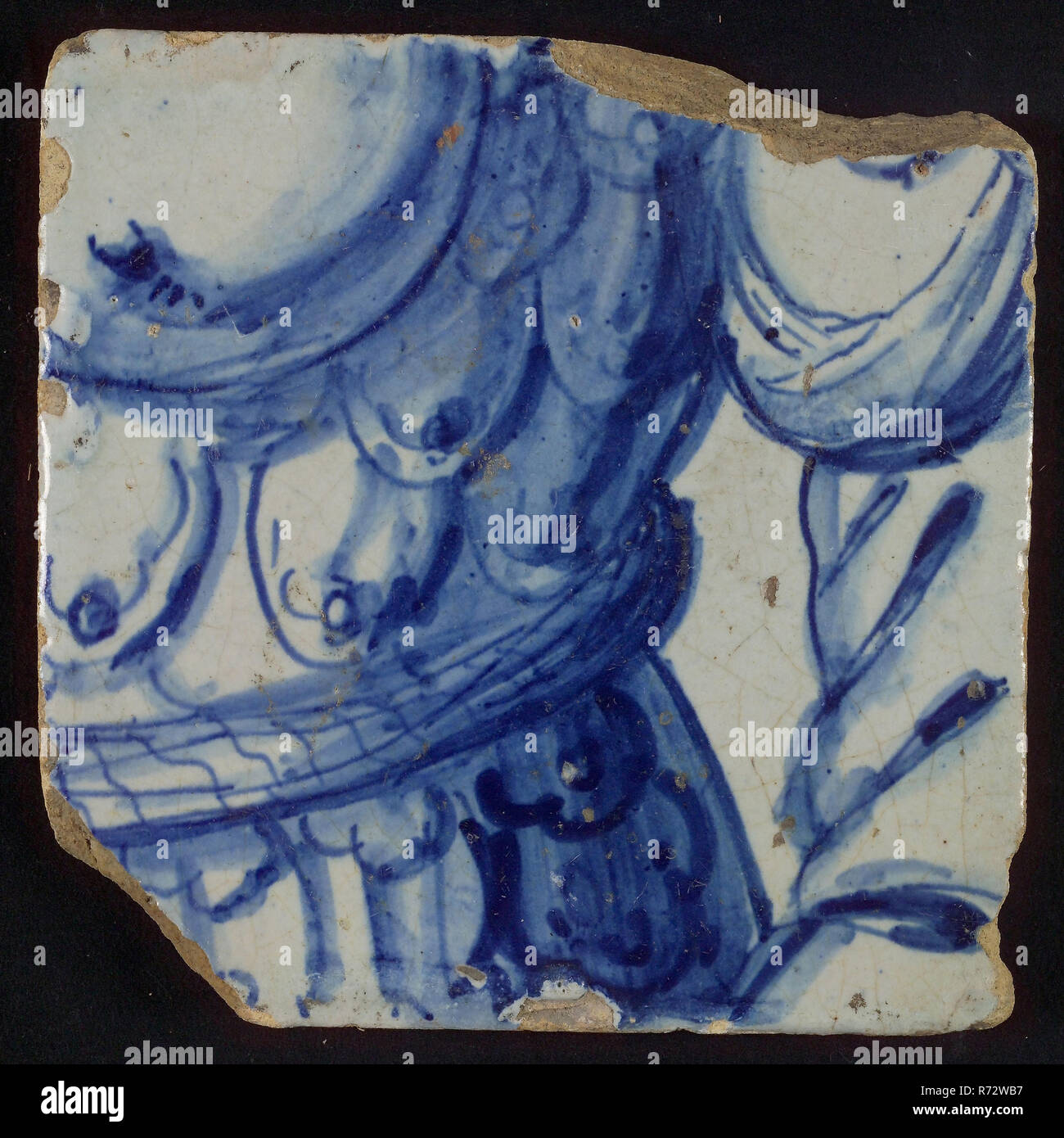 Tile with blue part of body and arm, tile picture footage fragment ...