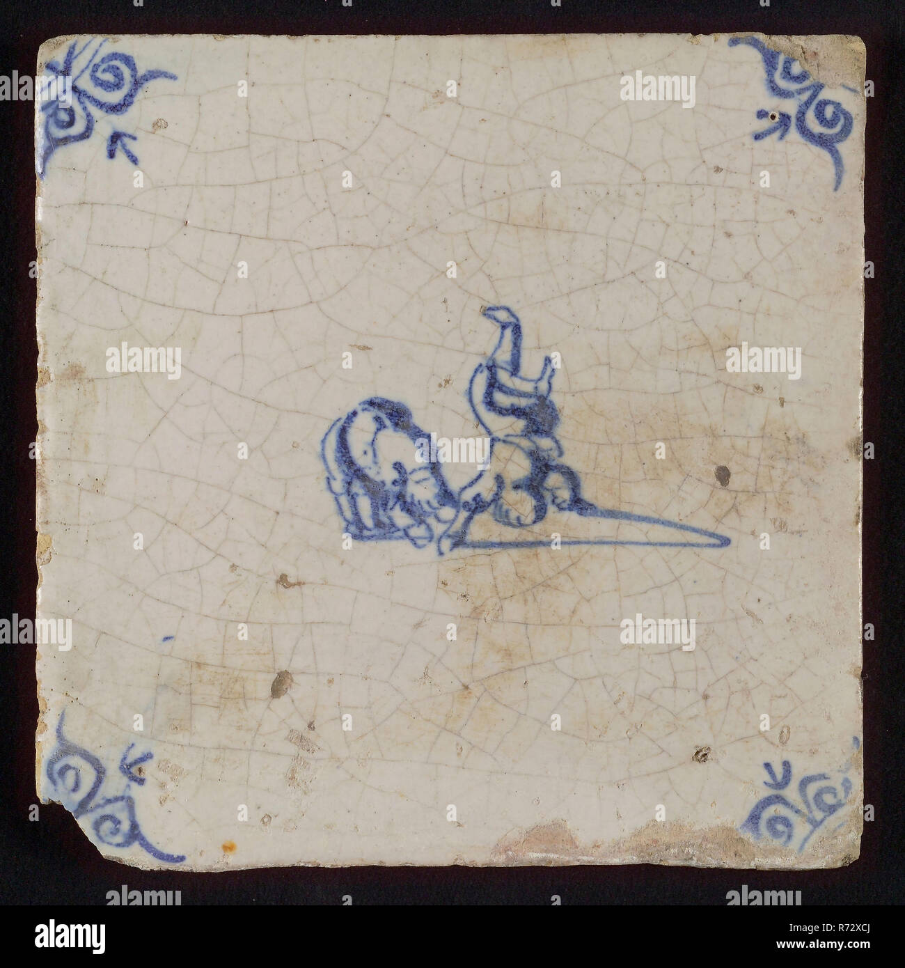 Scene tile, double child's play, on the head and with bump, corner ...