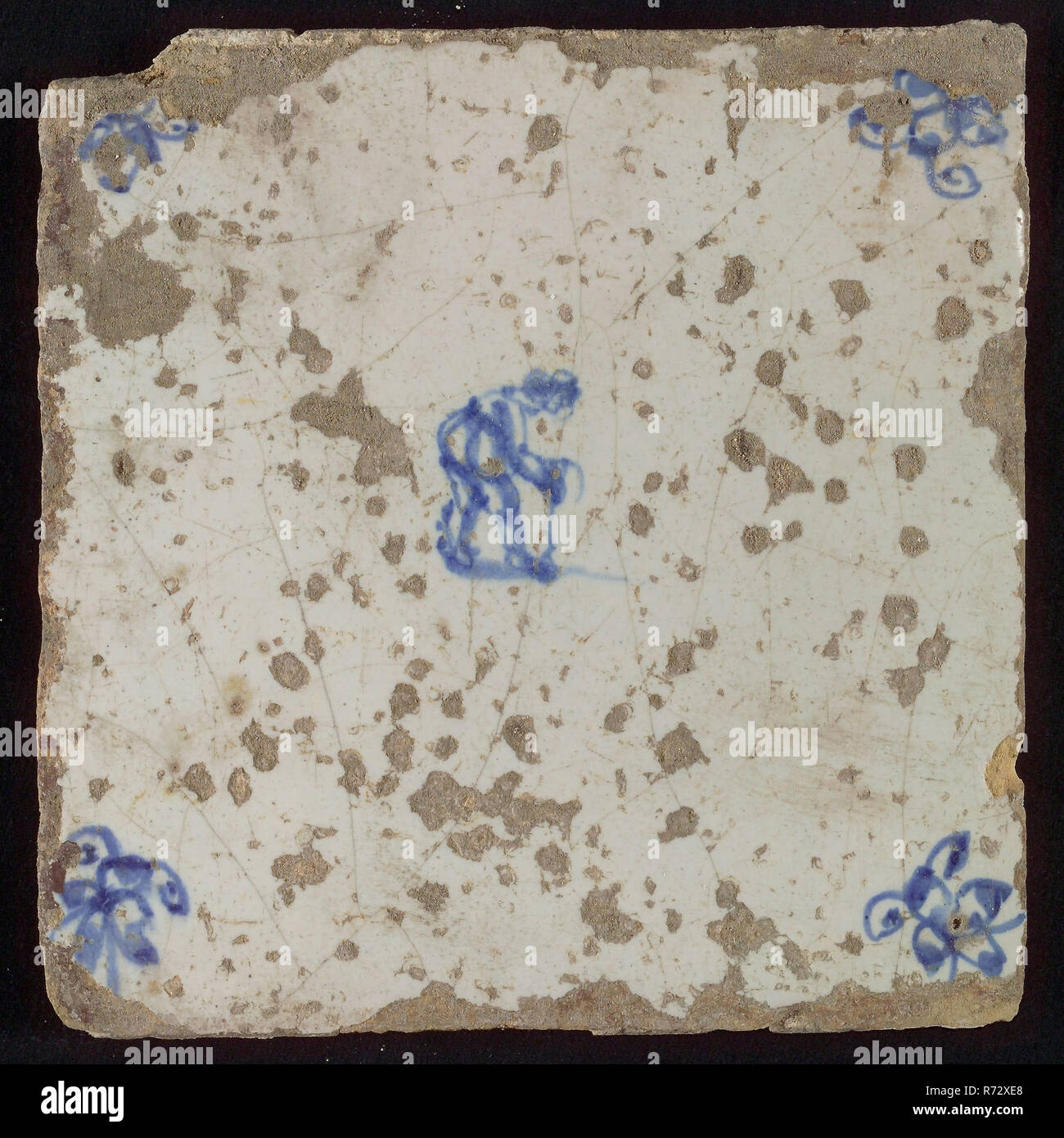 Scene tile, child's play, tumbling, corner motif spider, wall tile tile ...