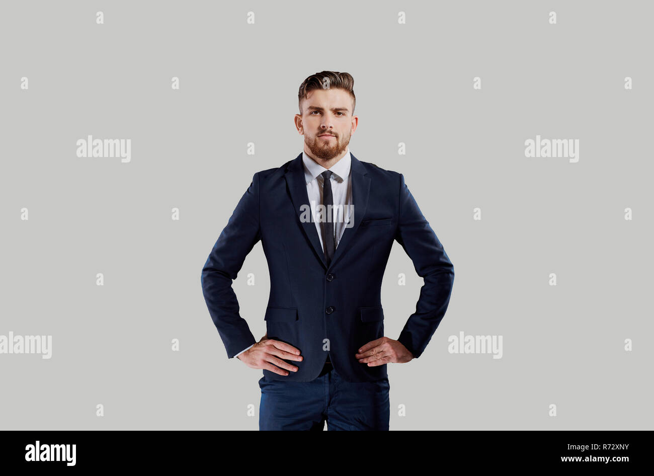 Handsome man serious suit hi-res stock photography and images - Alamy